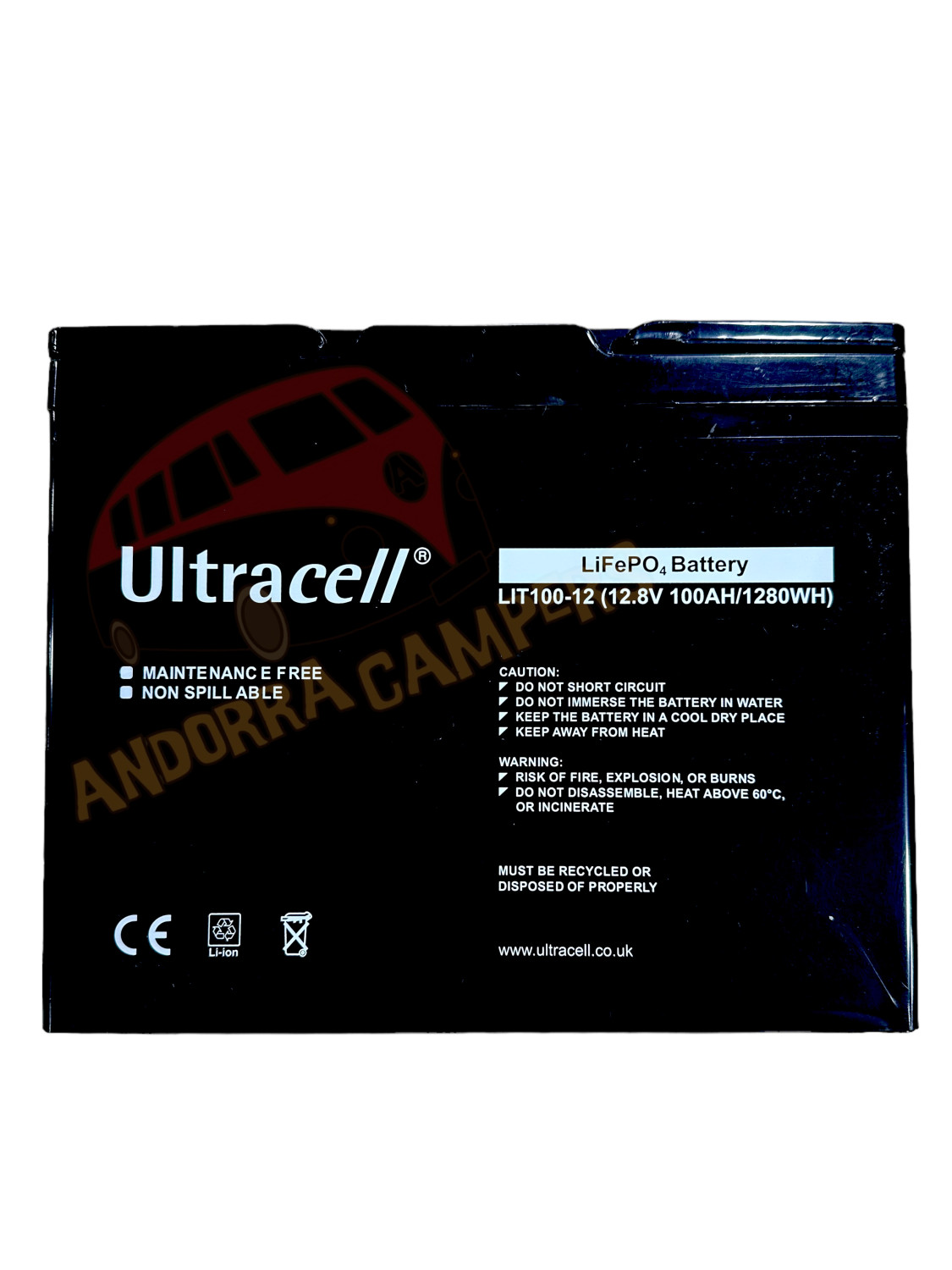 Lithium Battery 100Ah ULTRACELL LIFEPO4 12V - Andorra Campers Online Shop