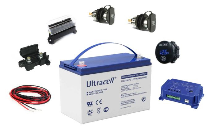 Kit d'installation pour une deuxième batterie GEL ULTRACELL 100Ah avec ...